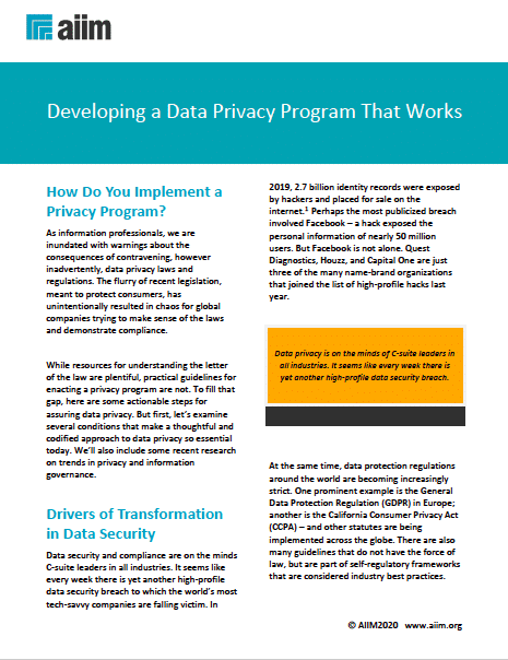Developing a Data Privacy Program That Works