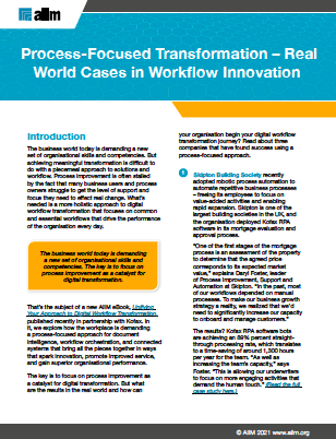 Process-Focused Transformation – Real World Cases in Workflow Innovation.