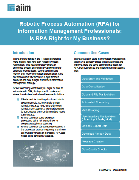 Robotic Process Automation for Information Professionals: Is RPA Right ...